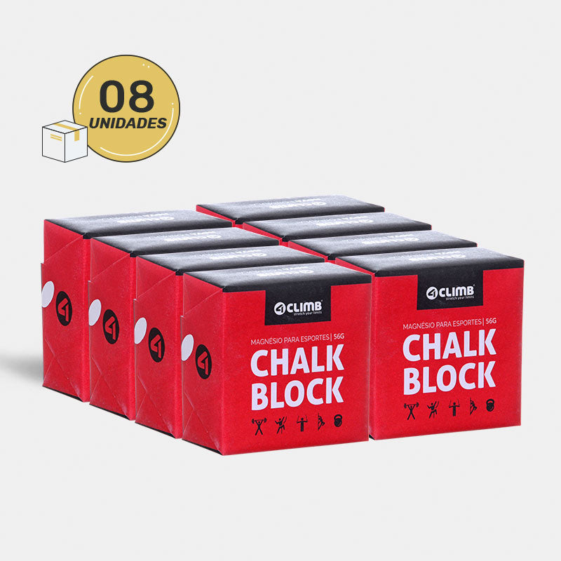 Magnésio Block Box: 8 unidades em barras de 56g – 4climb